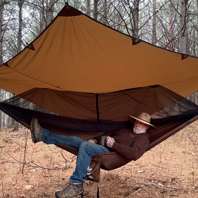 Pathfinder Nylon Tarp & Hammock Combo - Earth Brown | Self Reliance ...