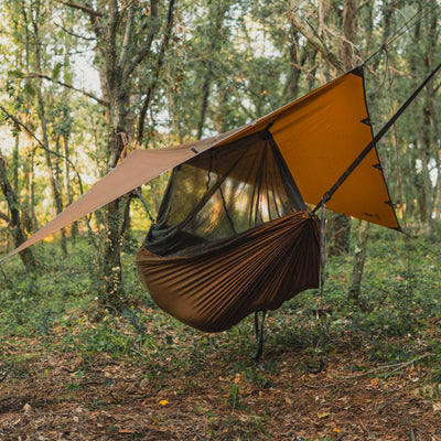 Pathfinder Nylon Tarp & Hammock Combo - Earth Brown | Self Reliance ...