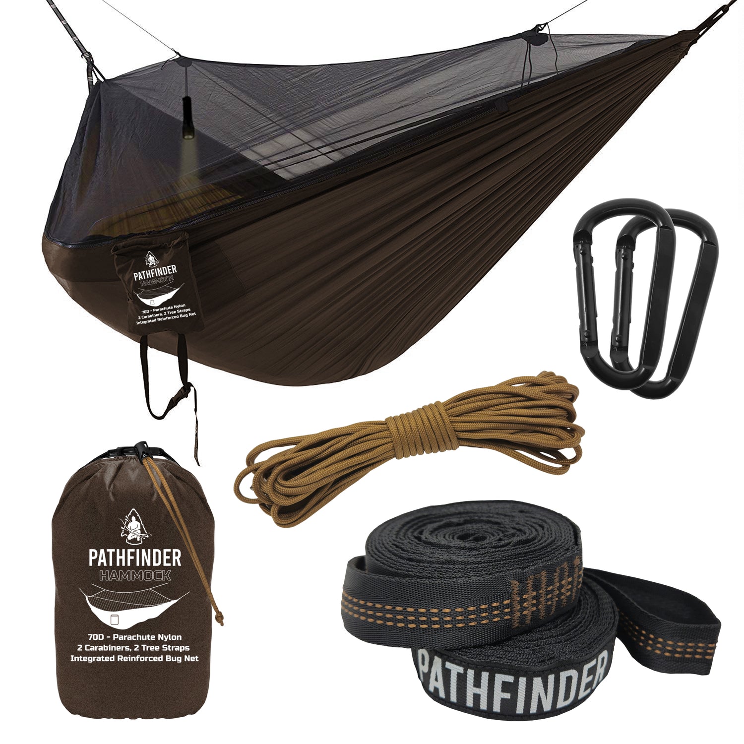 Pathfinder Nylon Tarp & Hammock Combo - Earth Brown | Self Reliance ...