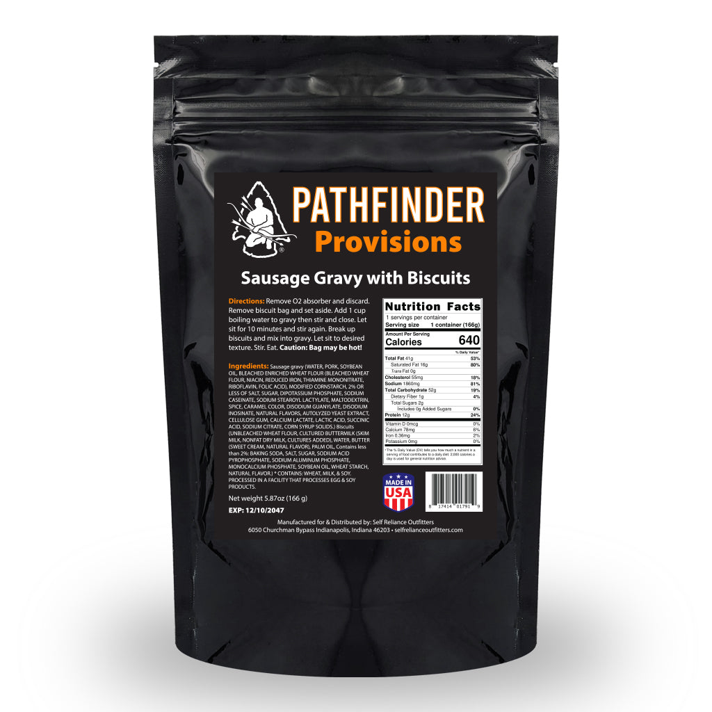 Pathfinder Provisions Sausage Gravy with Biscuits – Self Reliance ...
